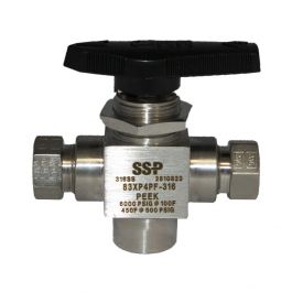 Three way ball valve ¼”